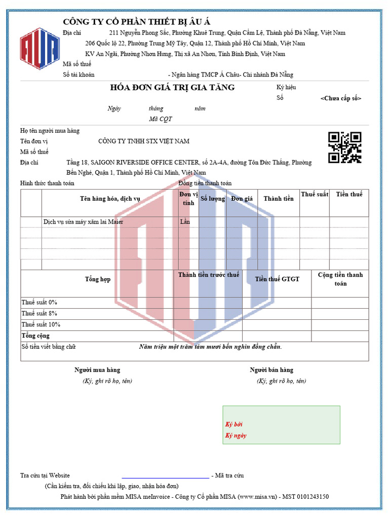 Hóa đơn nháp dịch vụ | PDF