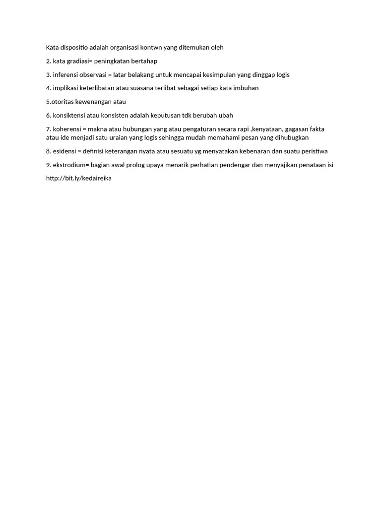 Kata Dispositio Adalah Organisasi Kontwn Yang Ditemukan Oleh | PDF
