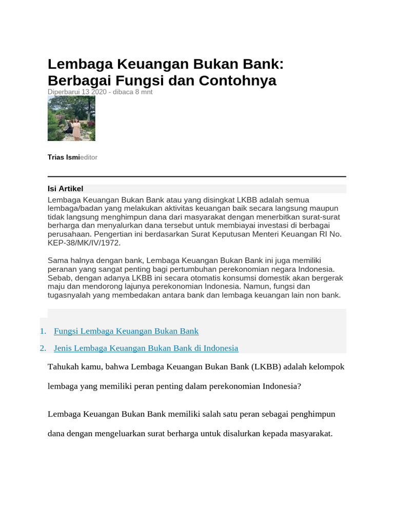 Fungsi dan Jenis LKBB di Indonesia | PDF