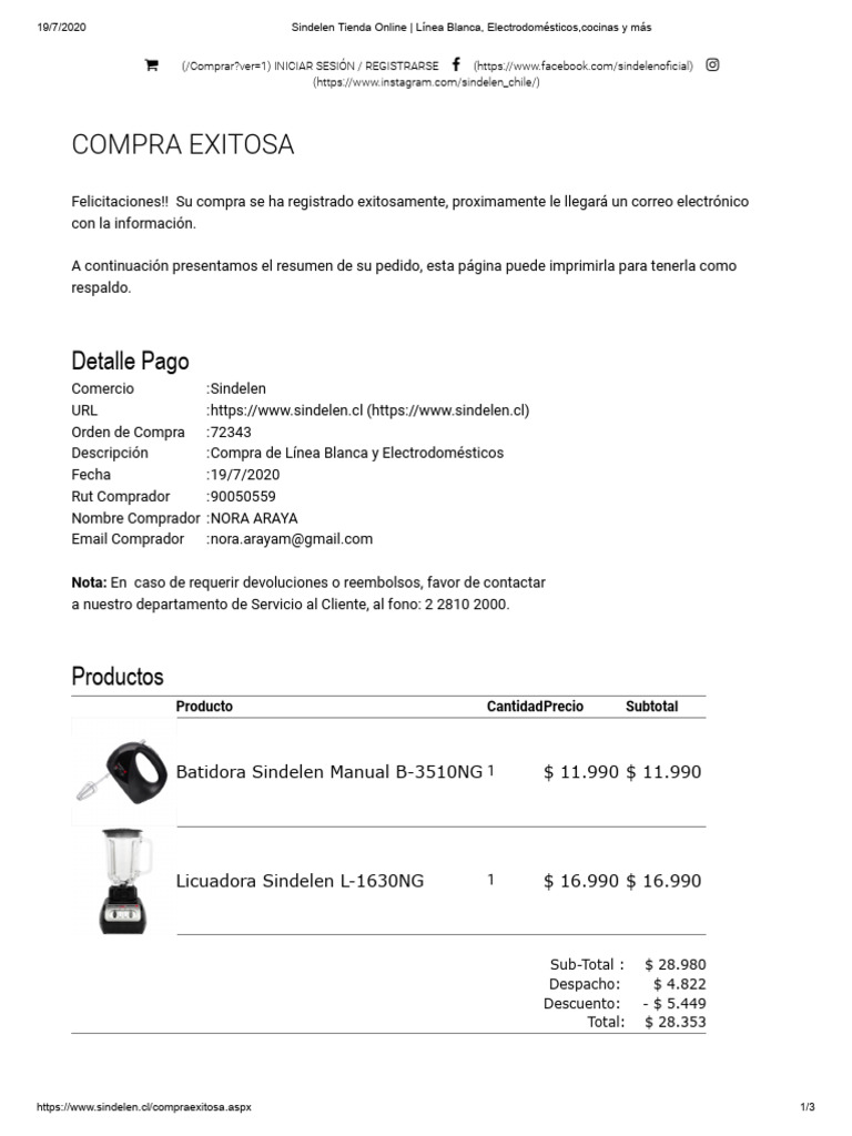 Confirmación de Compra Exitosa | PDF | Las compras en línea ...