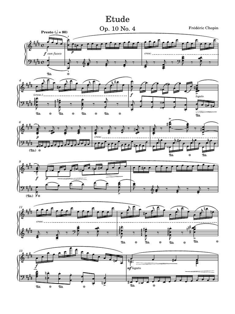 Etude Op. 10 No. 4 Chopin | PDF | Musical Compositions | Classical Music