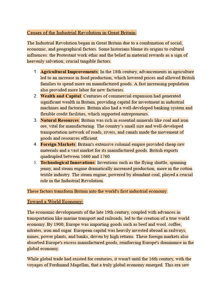 Summary History | PDF | Industrial Revolution | Trade Union