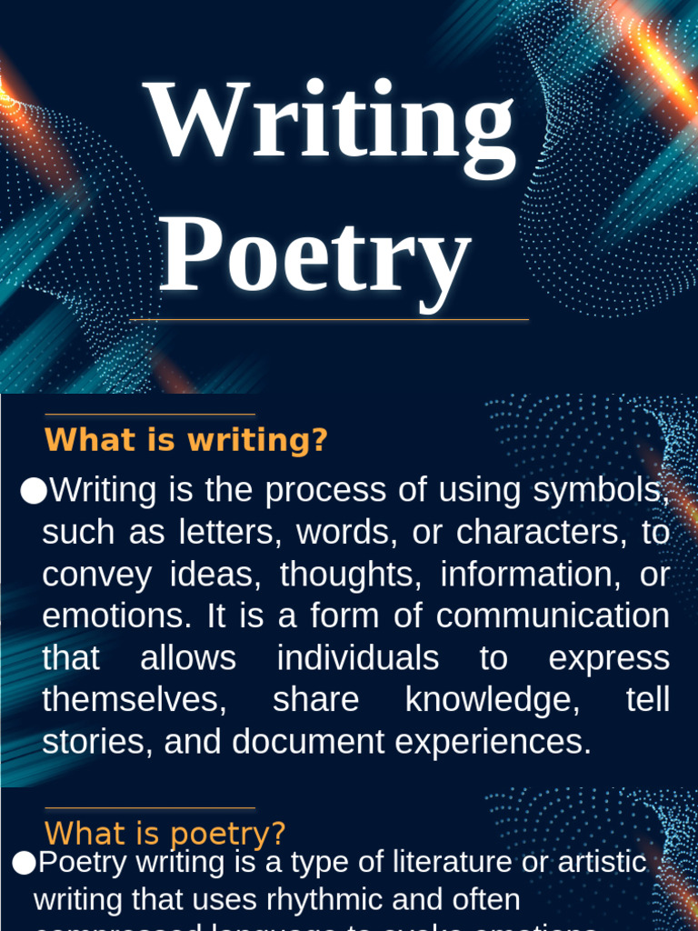 Exploring Poetry Writing Techniques | PDF | Poetry
