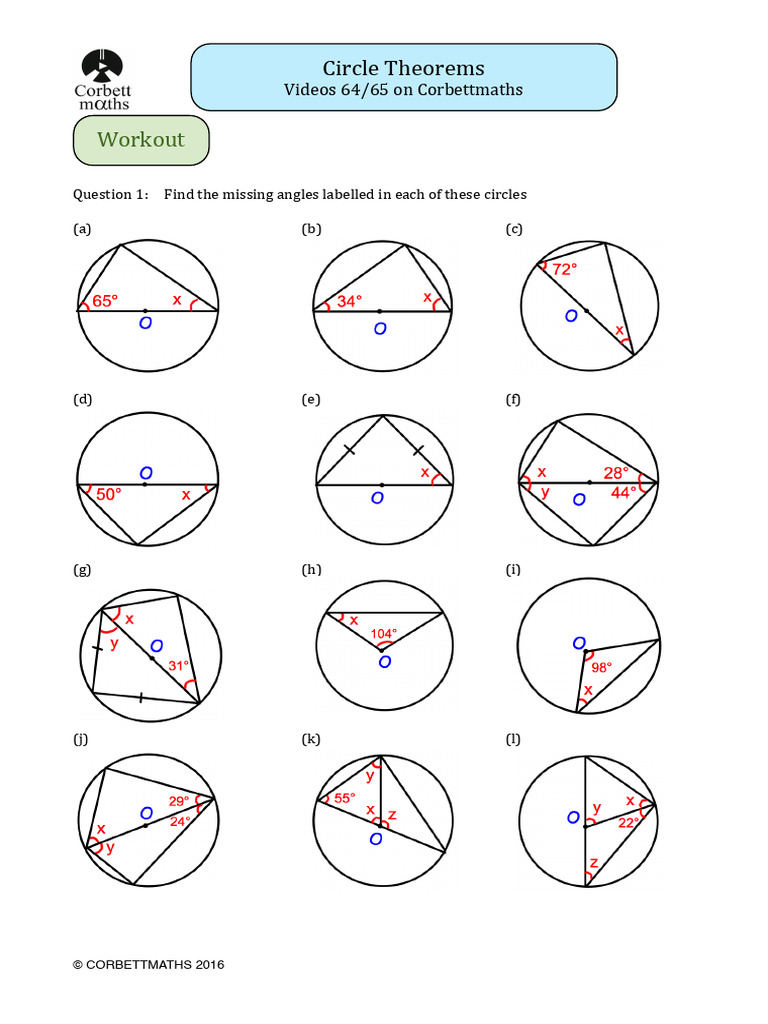 Circle Theorems pdf2 | PDF | Circle | Trigonometric Functions