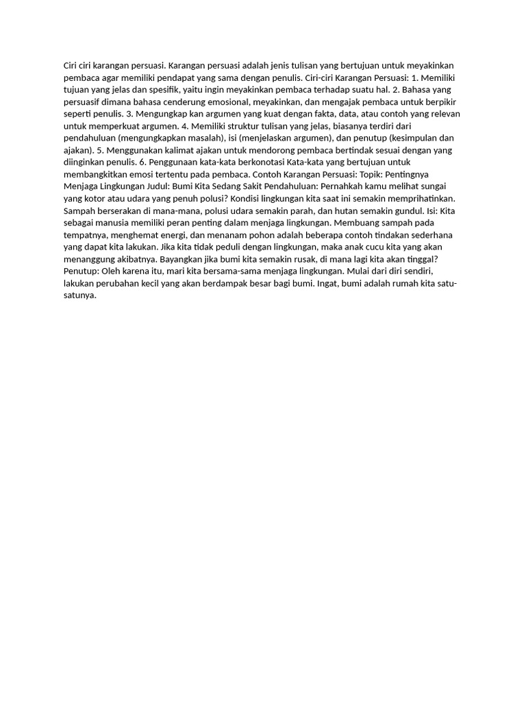 Ciri ciri karangan persuasi 1 | PDF