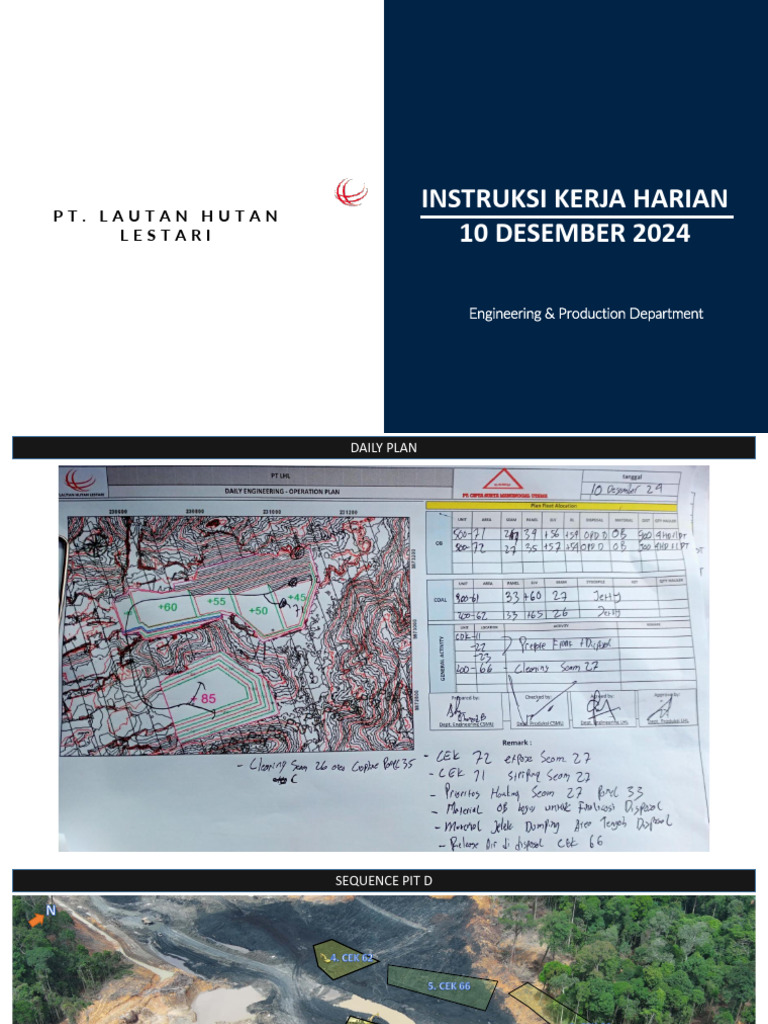 Instruksi Kerja Harian PT LHL 10 Des 2024 | PDF