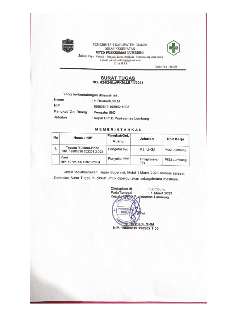 Daun Supervisi Sample TB | PDF