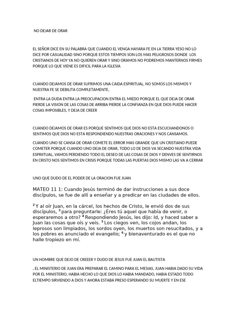 NO DEJEMOS DE ORAR (1) | PDF | Oración | Cristo (título)
