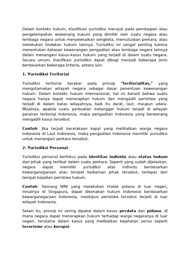 Klasifikasi Yurisdiksi | PDF
