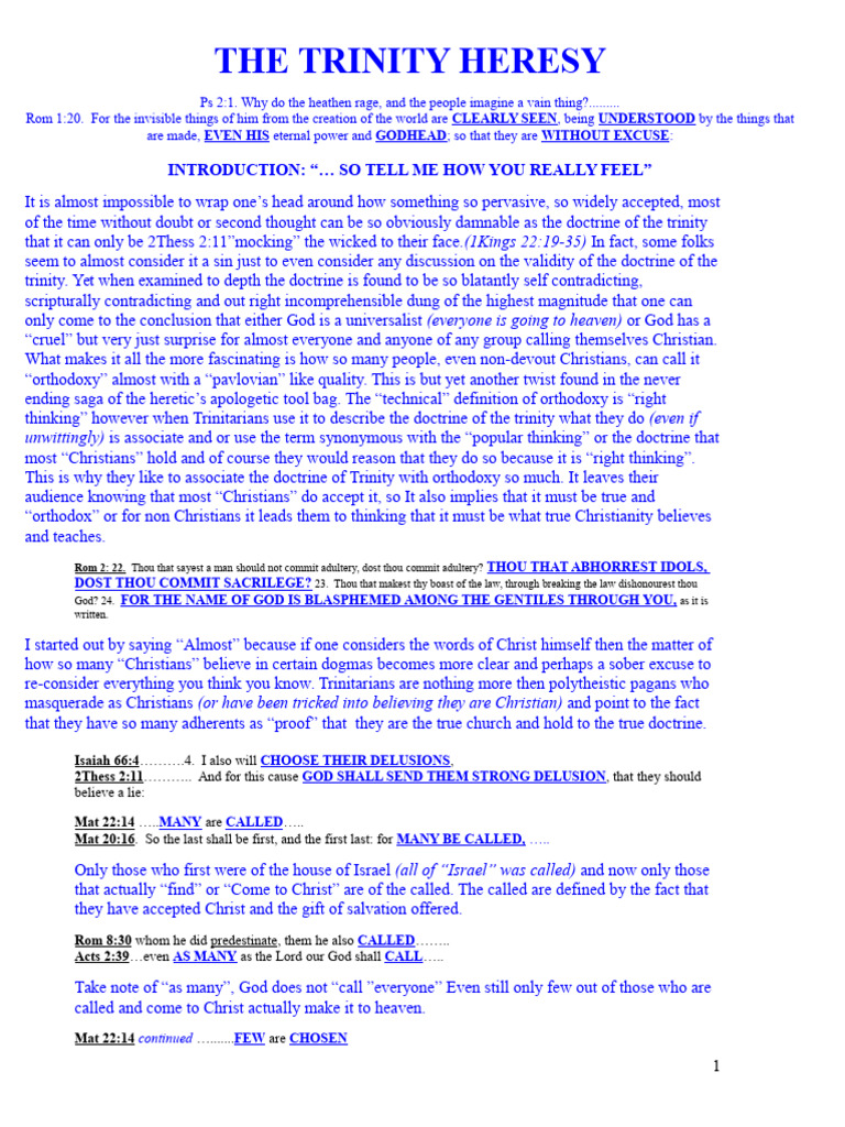 Trinity Doctrine Critique | PDF | God The Father | Trinity