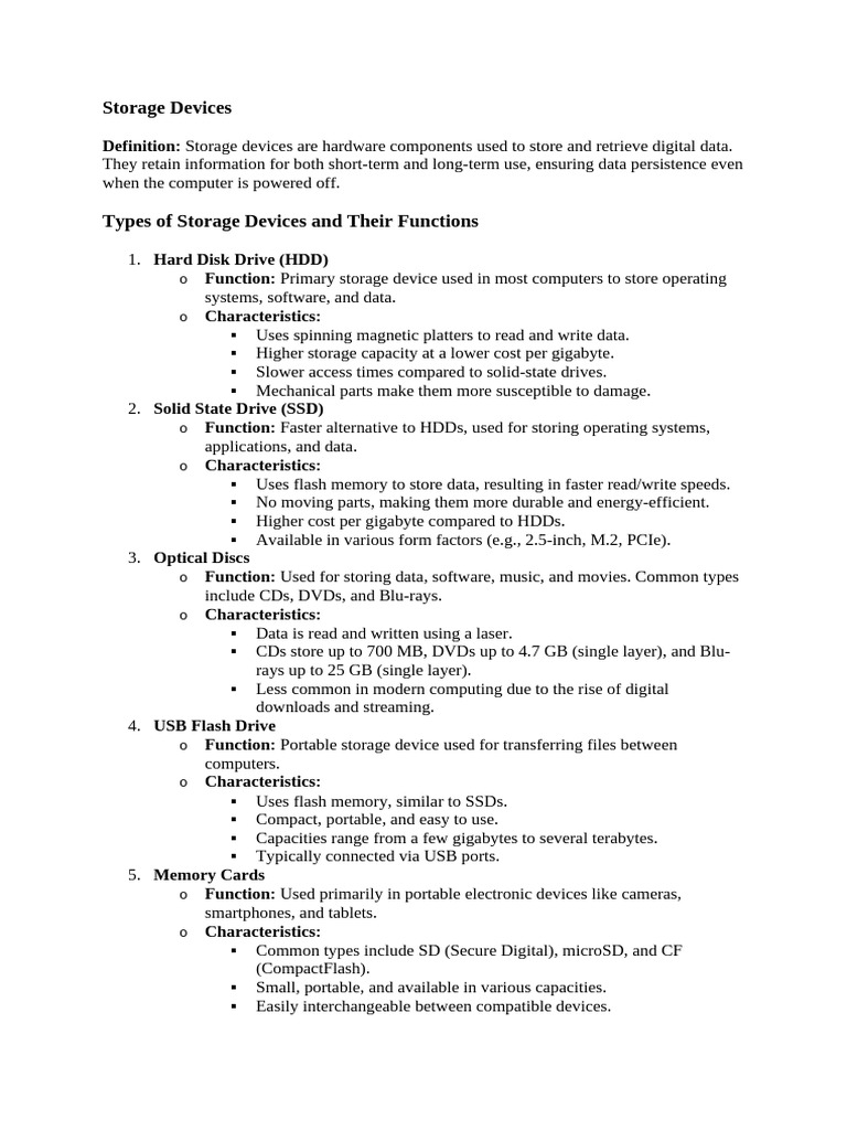 Storage Devices | PDF | Solid State Drive | Random Access Memory