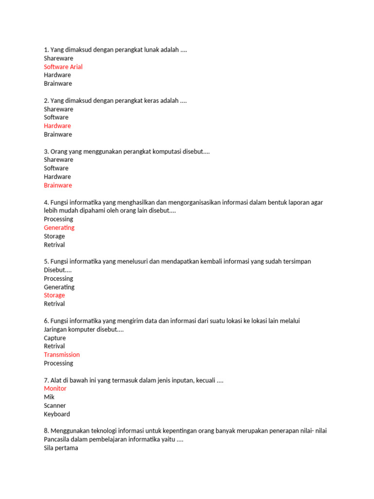 SOAL ASAS KLS 9 | PDF