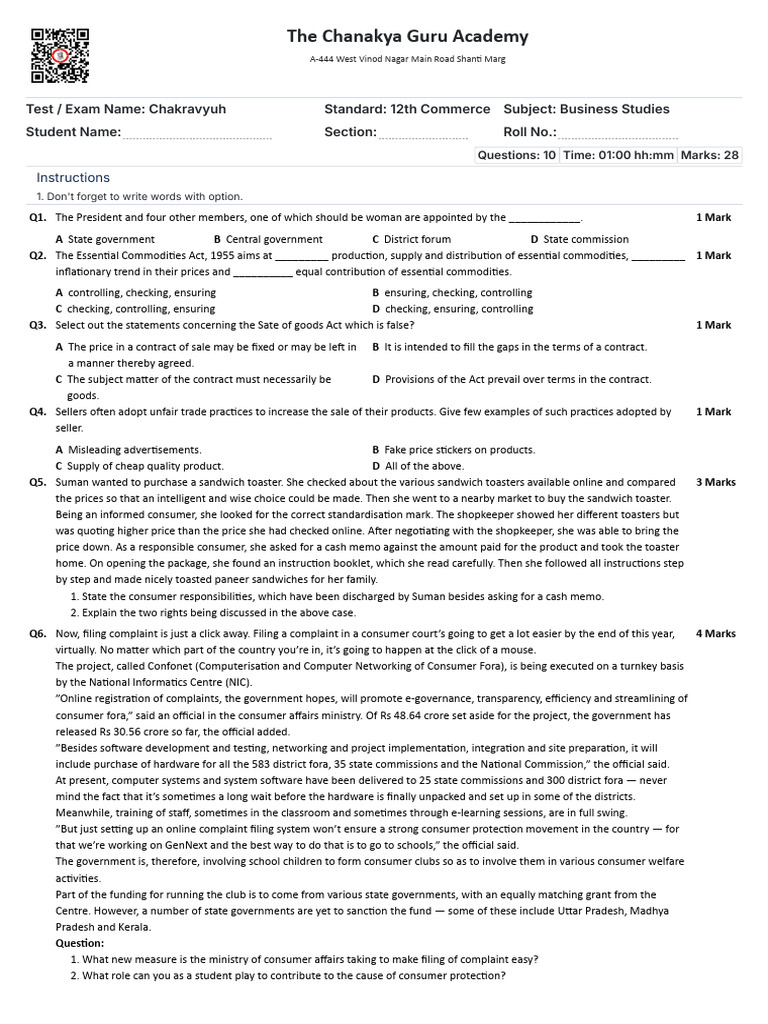 Class 12th Bst Charkyu | PDF