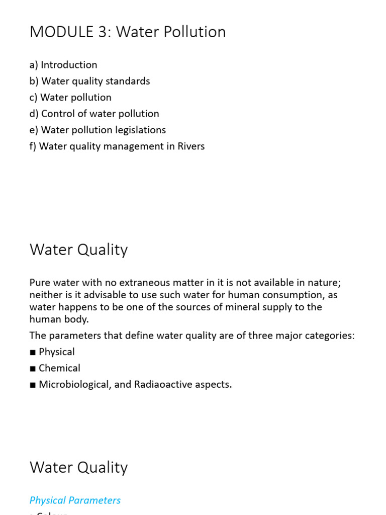 Module 3 Water Pollution | PDF | Water Pollution | Water