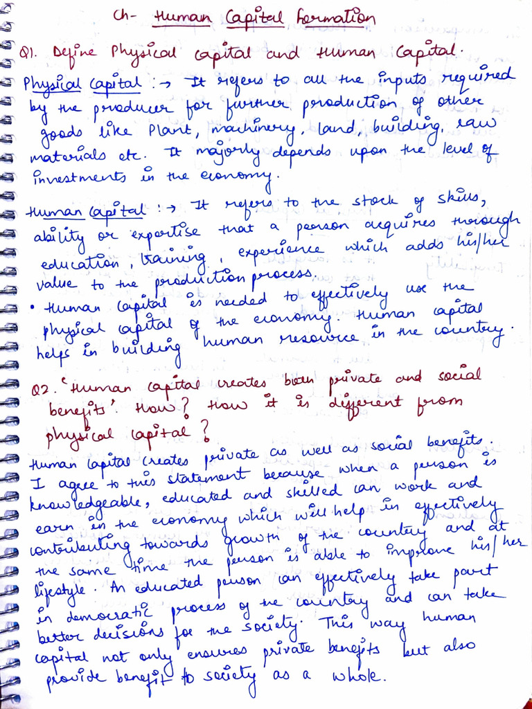 Human Capital Formation | PDF