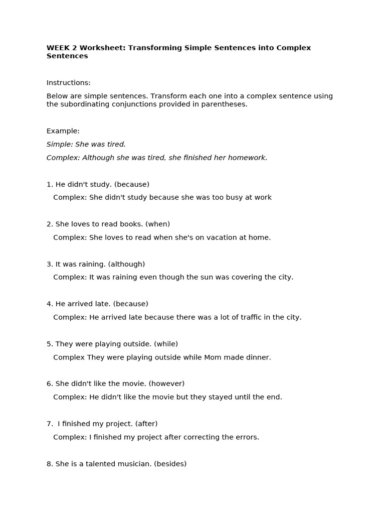 Sentence Transformation SS | PDF