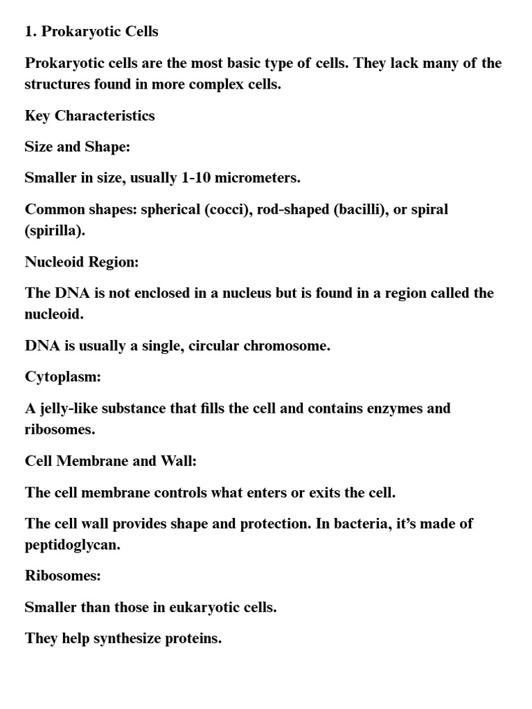 1. Prokaryotic Cells | PDF | Cell (Biology) | Endoplasmic Reticulum