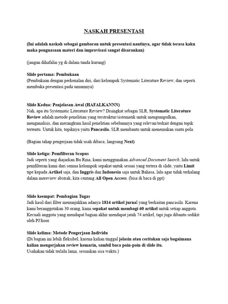 NASKAH PRESENTASI (1) | PDF