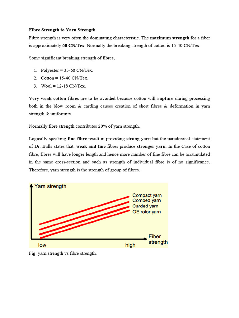 L-5 Fibre Strength To Yarn Strength | PDF | Fibers | Rayon