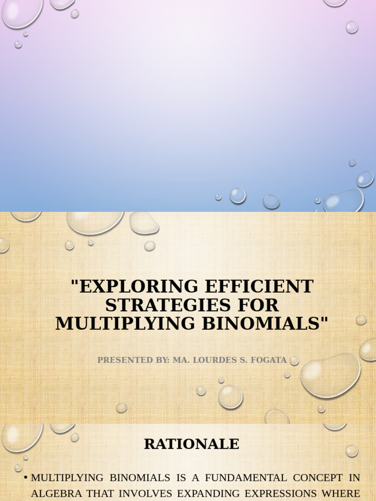 Exploring Efficient Strategies For Multiplying Binomials | PDF | Effect ...