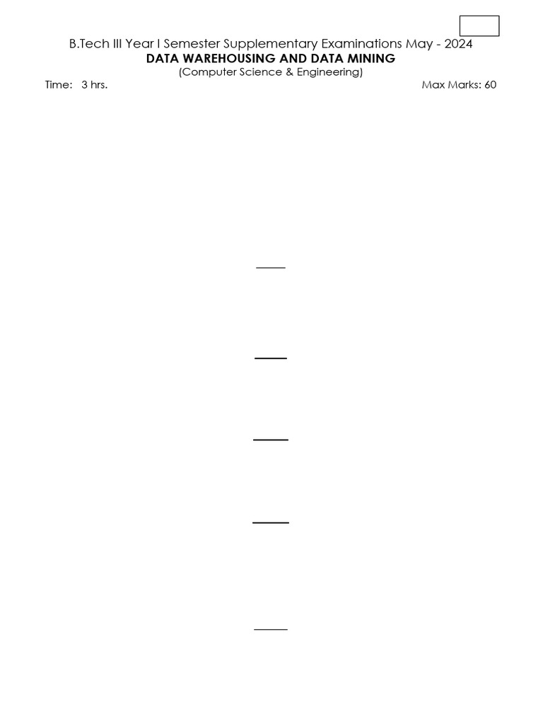 Data Warehousing and Data Mining (CSE)(2) | PDF | Data Warehouse | Data Management