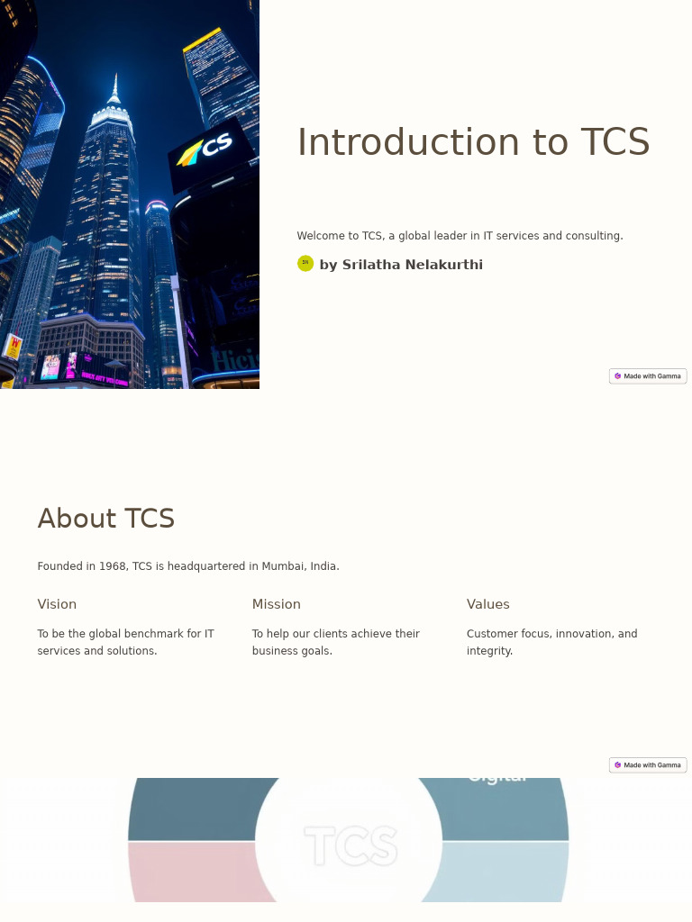 Introduction To TCS | PDF | Cloud Computing | Information Technology