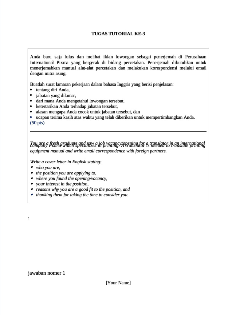 Tugas Tutorial Ke-3 Tugas Tutorial Ke-3: Jawaban Nomer 1 Jawaban Nomer 1 | PDF | Negotiation ...