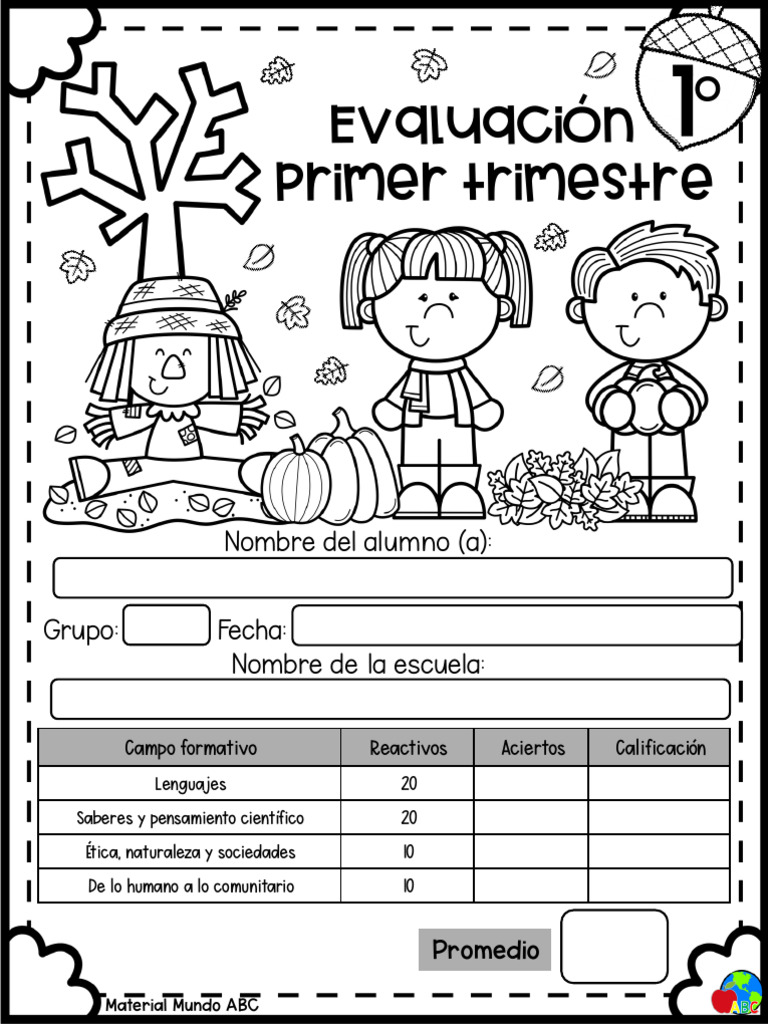 Examen Primer Grado - Primer Trimestre PDF Nem | PDF