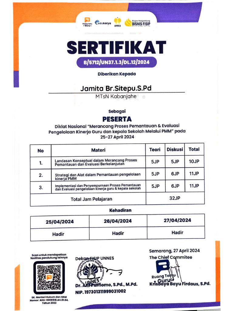 SERTIFIKAT 2 JS | PDF