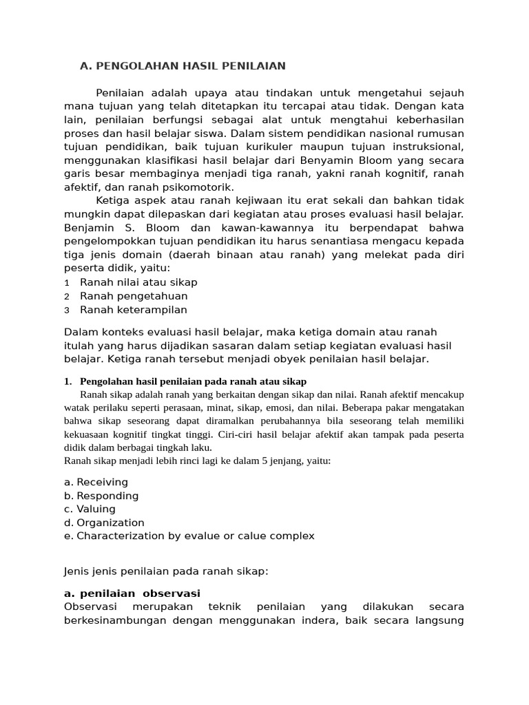 Pengolahan Hasil Penilaian Pendidikan | PDF