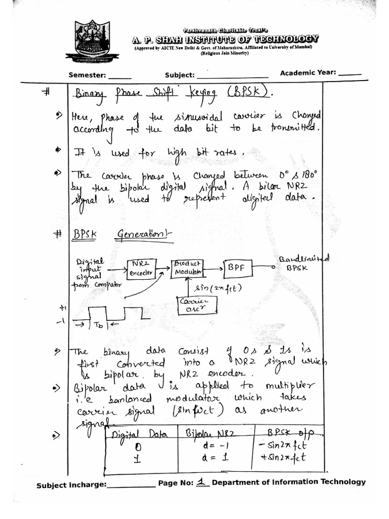 Binary Phase Shift Keying | PDF