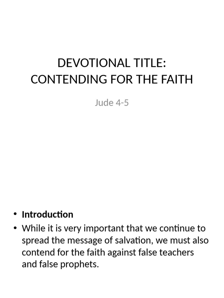 Contending For The Faith Nairobi Devotional | PDF | Epistle Of Jude ...