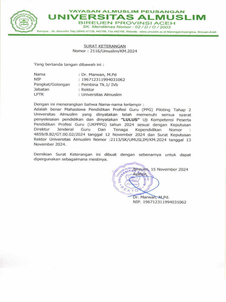 SKL PPG GT Piloting 2 Tahun 2024 | PDF