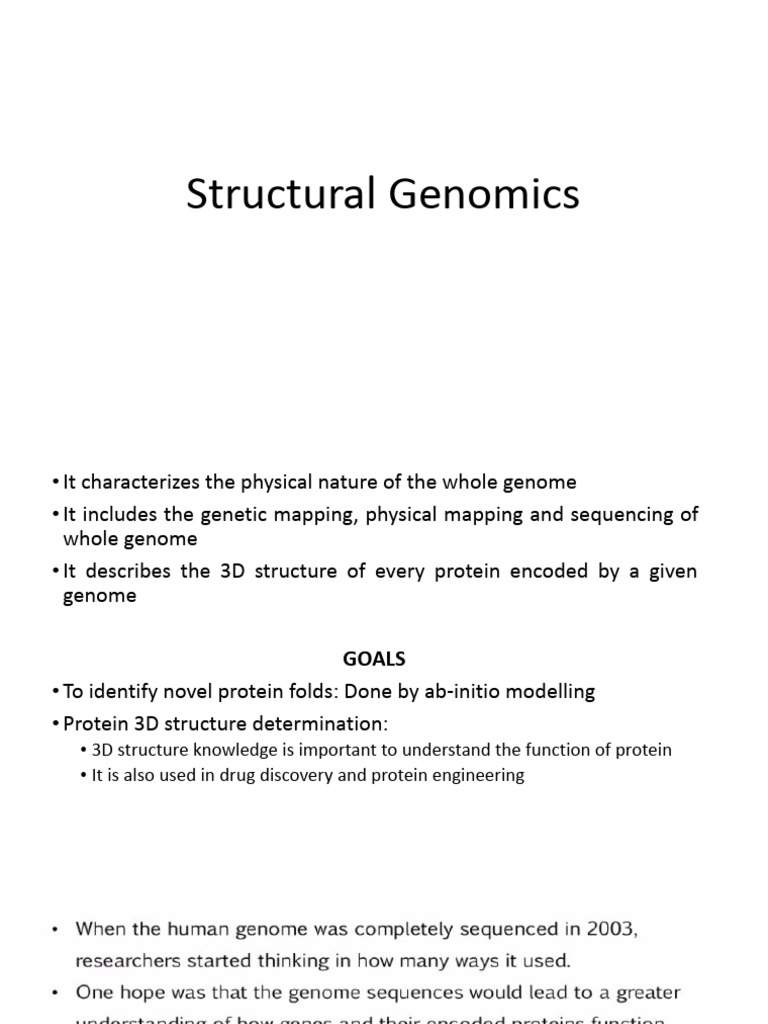 Structural Genomics.pptx | PDF | Proteins | Genomics Structural Genomics.pptx | PDF | Proteins | Genomics
