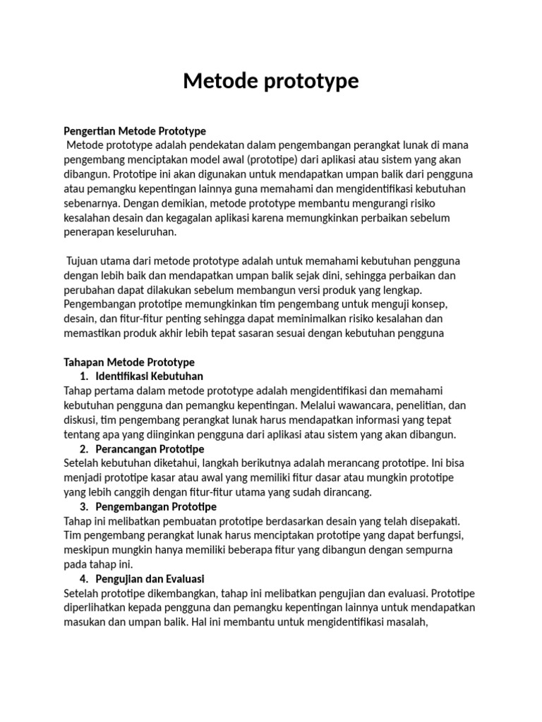 Metode Prototype | PDF