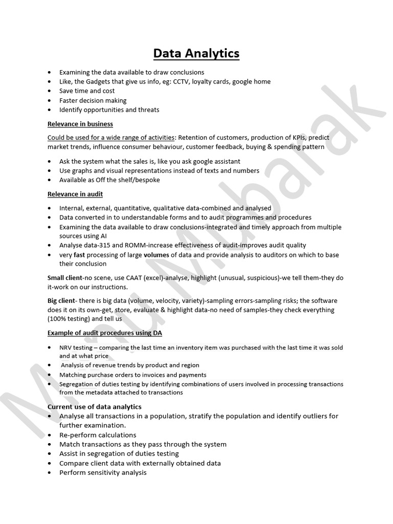 Data Analytics | PDF | Audit | Analytics
