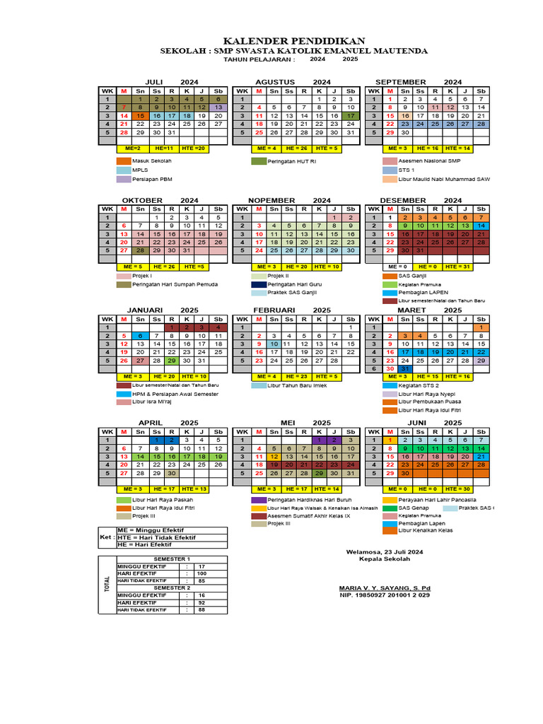10. Kalender Pendidikan 2024-2025 | PDF