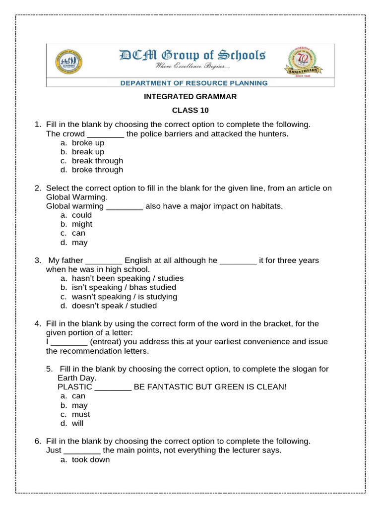 Integrated Grammar Class 10 | PDF | Mango | Earth Sciences