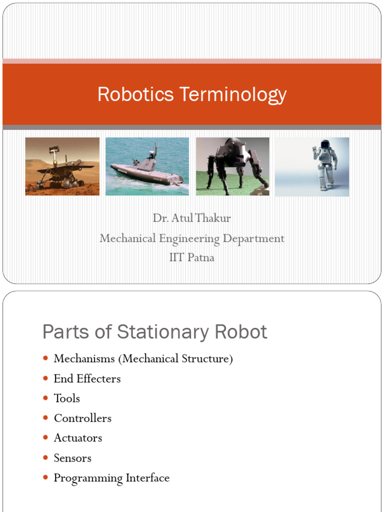 Robotics Terminology (Presentation) Author DR Atul Thakur | PDF ...