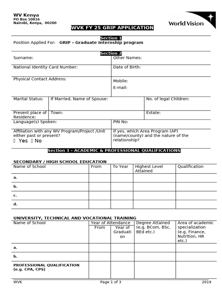 Application Form FY 25 | PDF