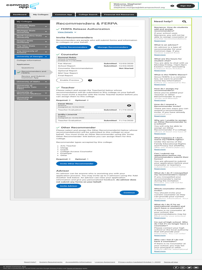 My Colleges Common App | PDF