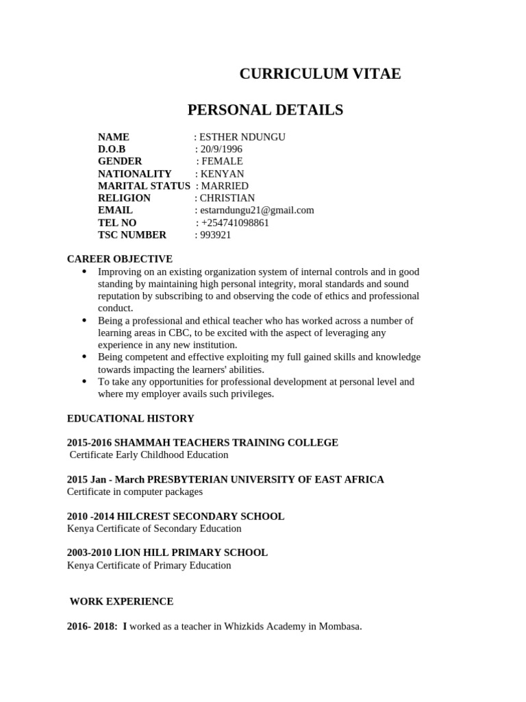 CURRICULUM VITAE | PDF | Teachers | Schools