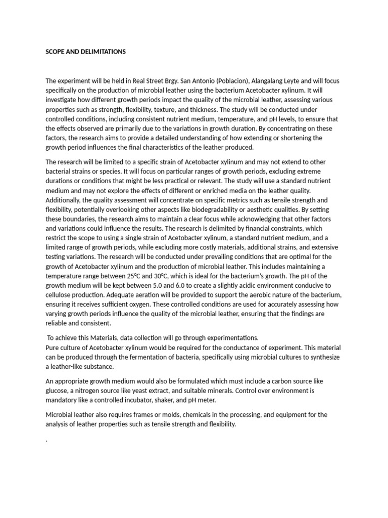 Scope and Delimitations only | PDF | Microorganism | Bacteria