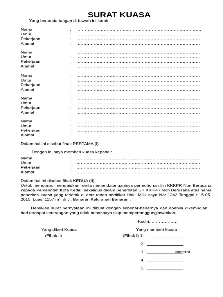 Surat Kuasa | PDF