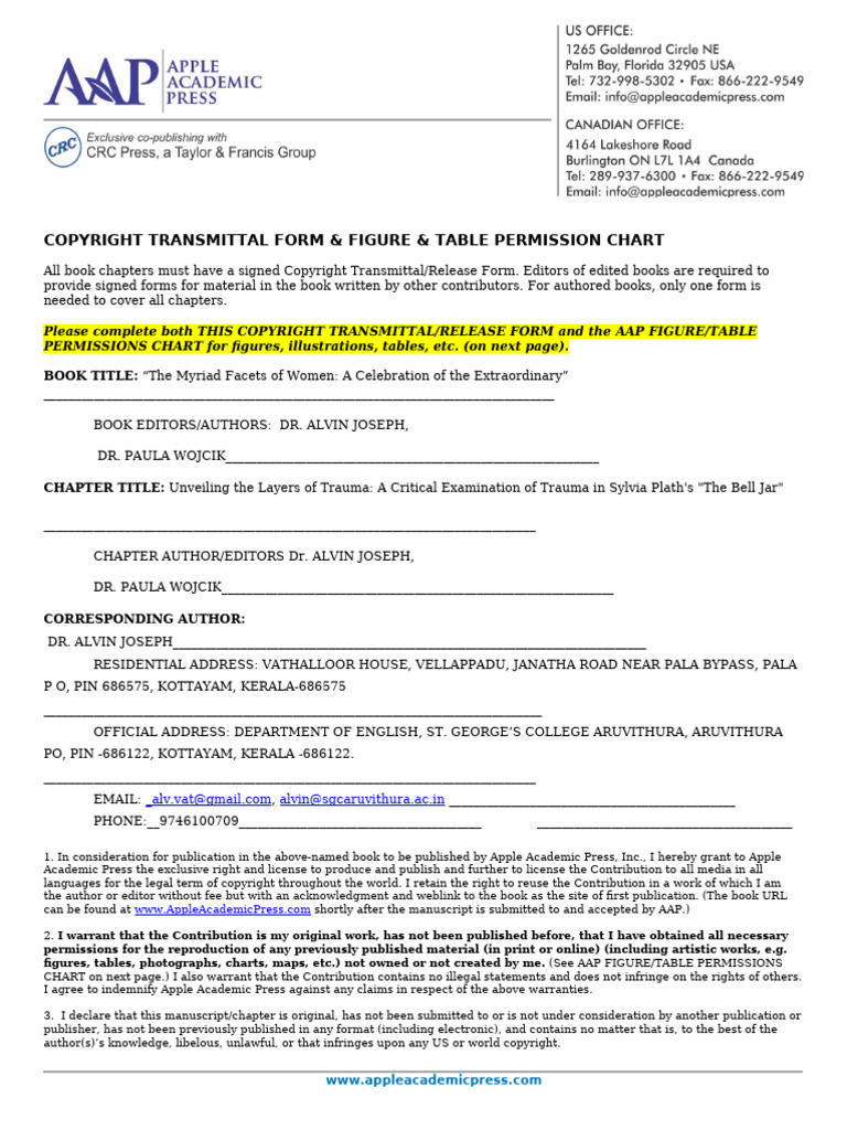 Aap Copyright Form 0 Figure-Table Permission Chart | PDF | Creative ...