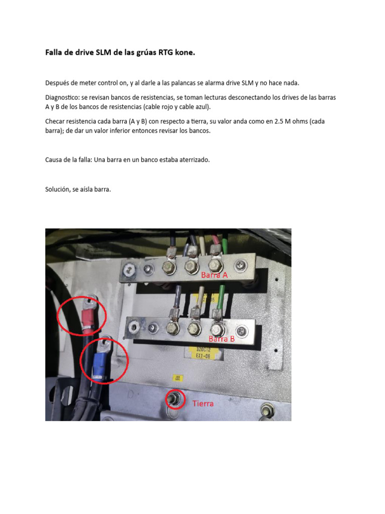 Falla de Drive SLM de Las Grúas RTG Kone | PDF