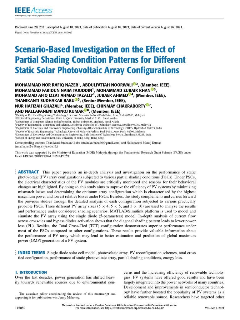 Scenario-Based Investigation On The Effect of Partial Shading Condition ...