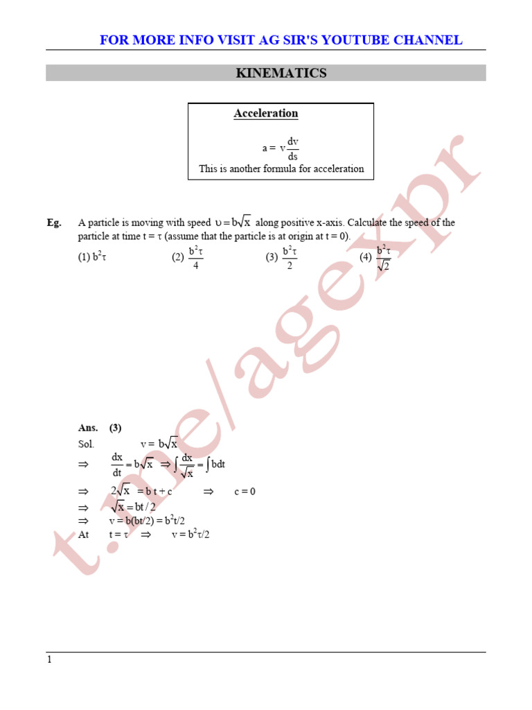 Kinematics Cheat Code (1) | PDF | Mechanics | Classical Mechanics