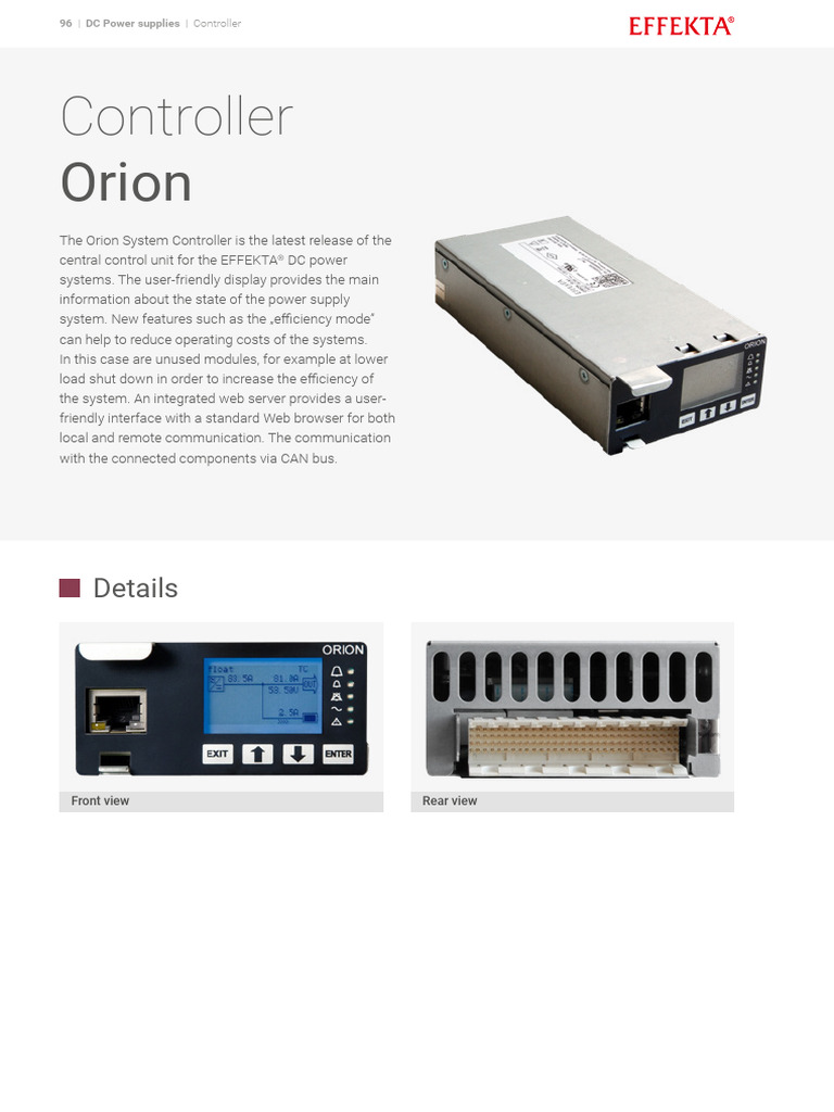 Controller - Orion Data Sheat | PDF | Power Supply | Rectifier