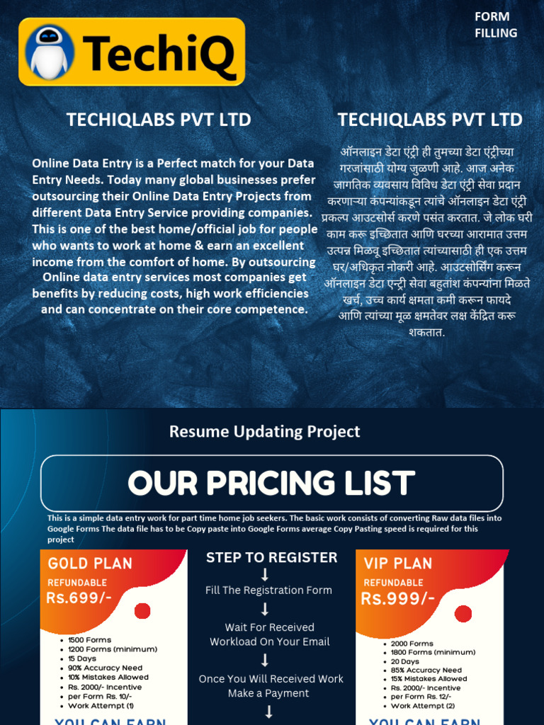 Techiq Labs: Online Form Filling Jobs | PDF | Computer Architecture | Software